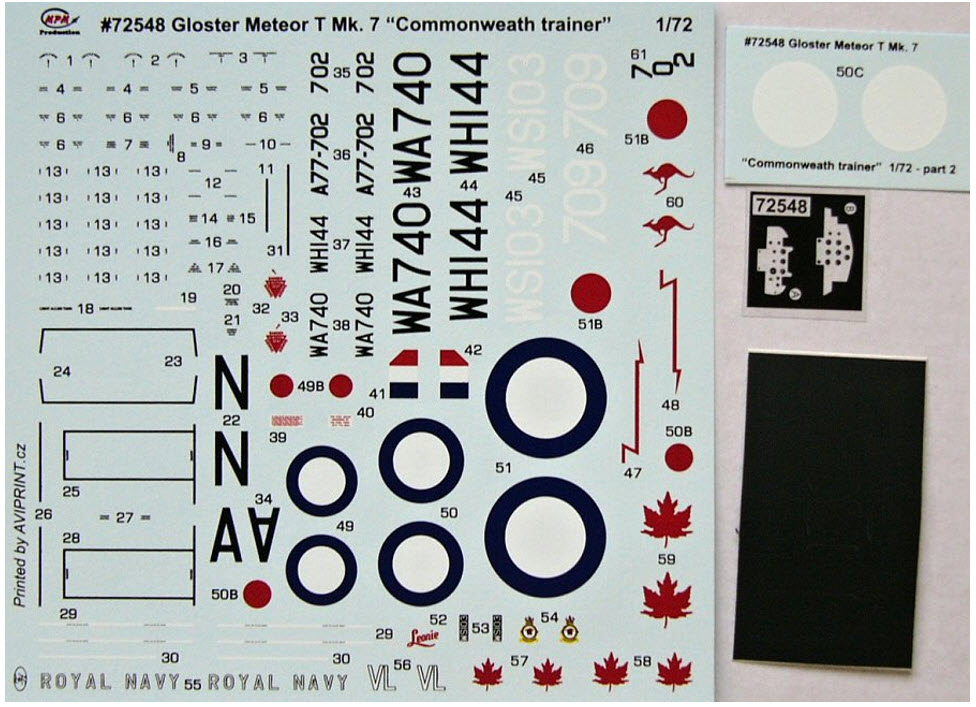 MPM 72548 Gloster Meteor T Mk.7 Commonwealth Trainer, 1:72